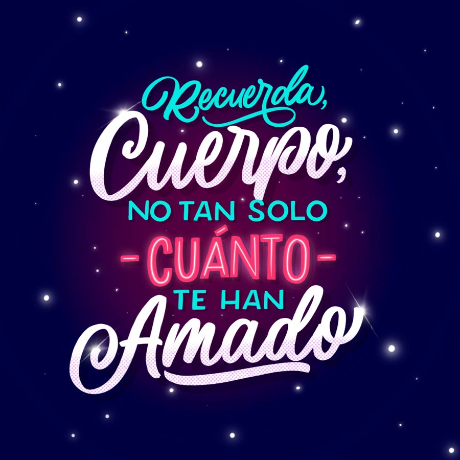 Poesía amorosa LGBTIQ+ en lettering