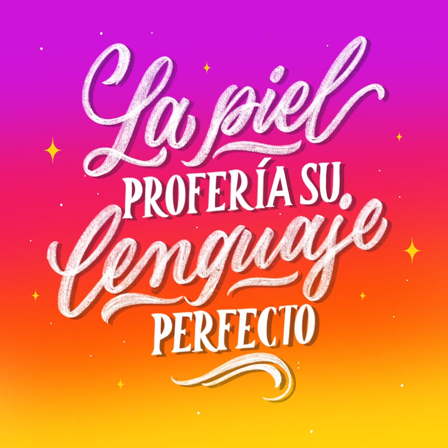 Poesía amorosa LGBTIQ+ en lettering